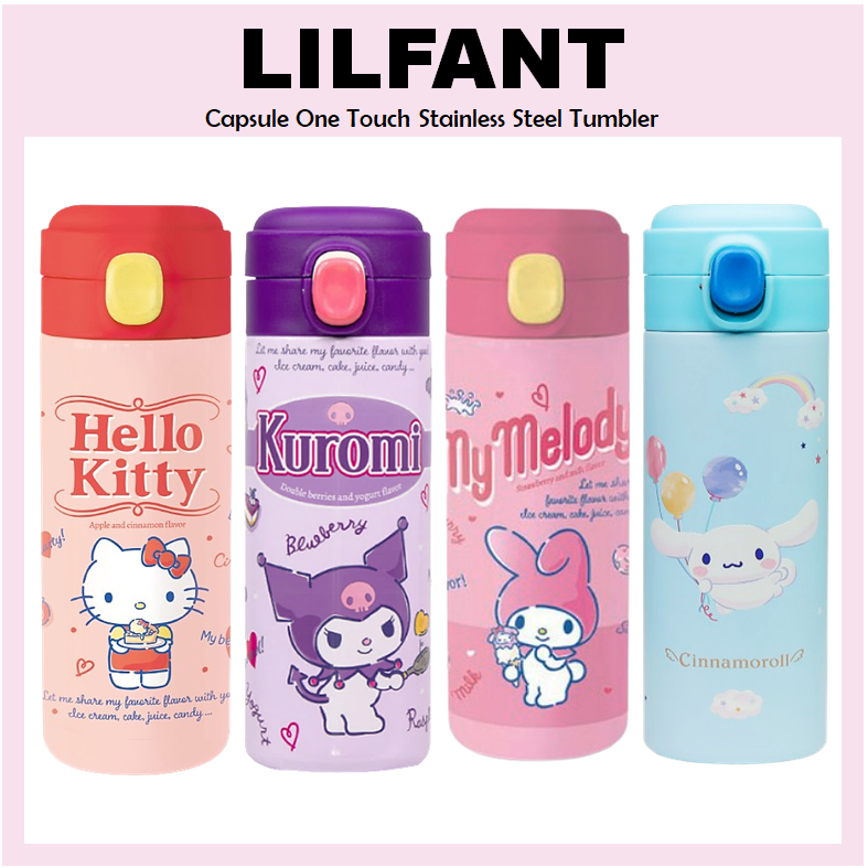 [LILFANT] Capsule One Touch Stainless Steel Tumbler 400ml (KITTY/KUROMI/My Melody/Cinnamoroll ...