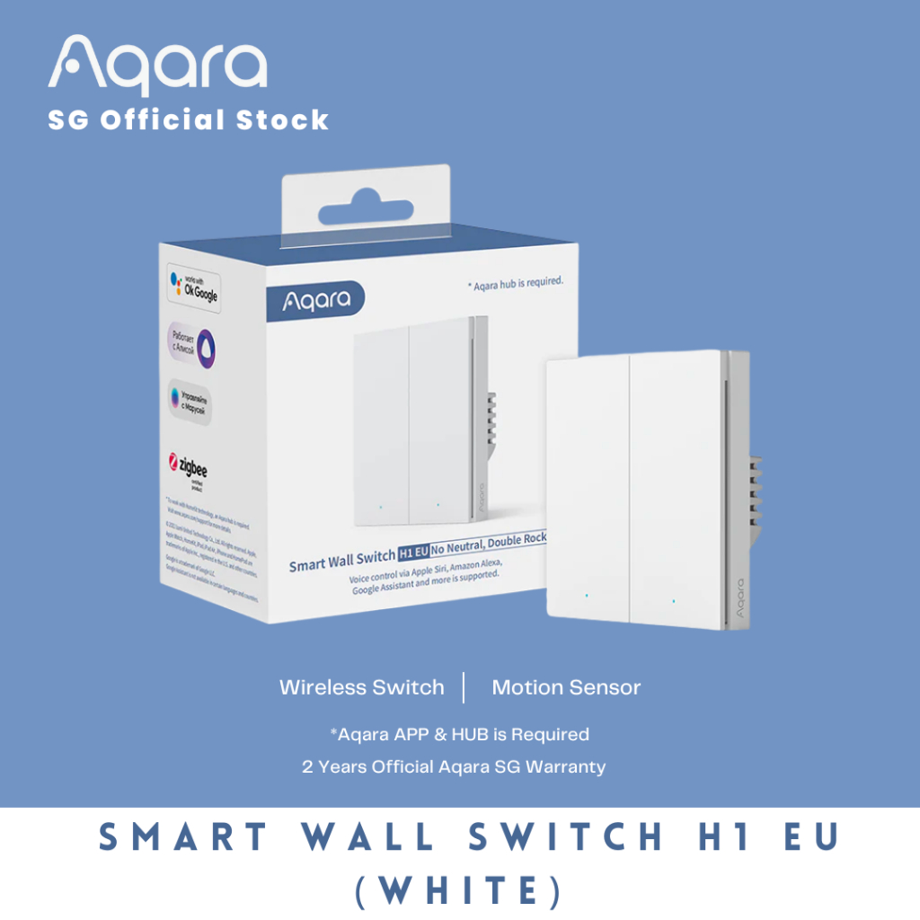 [Aqara SG] Smart Wall Switch H1 EU White (With Neutral/No Neutral ...