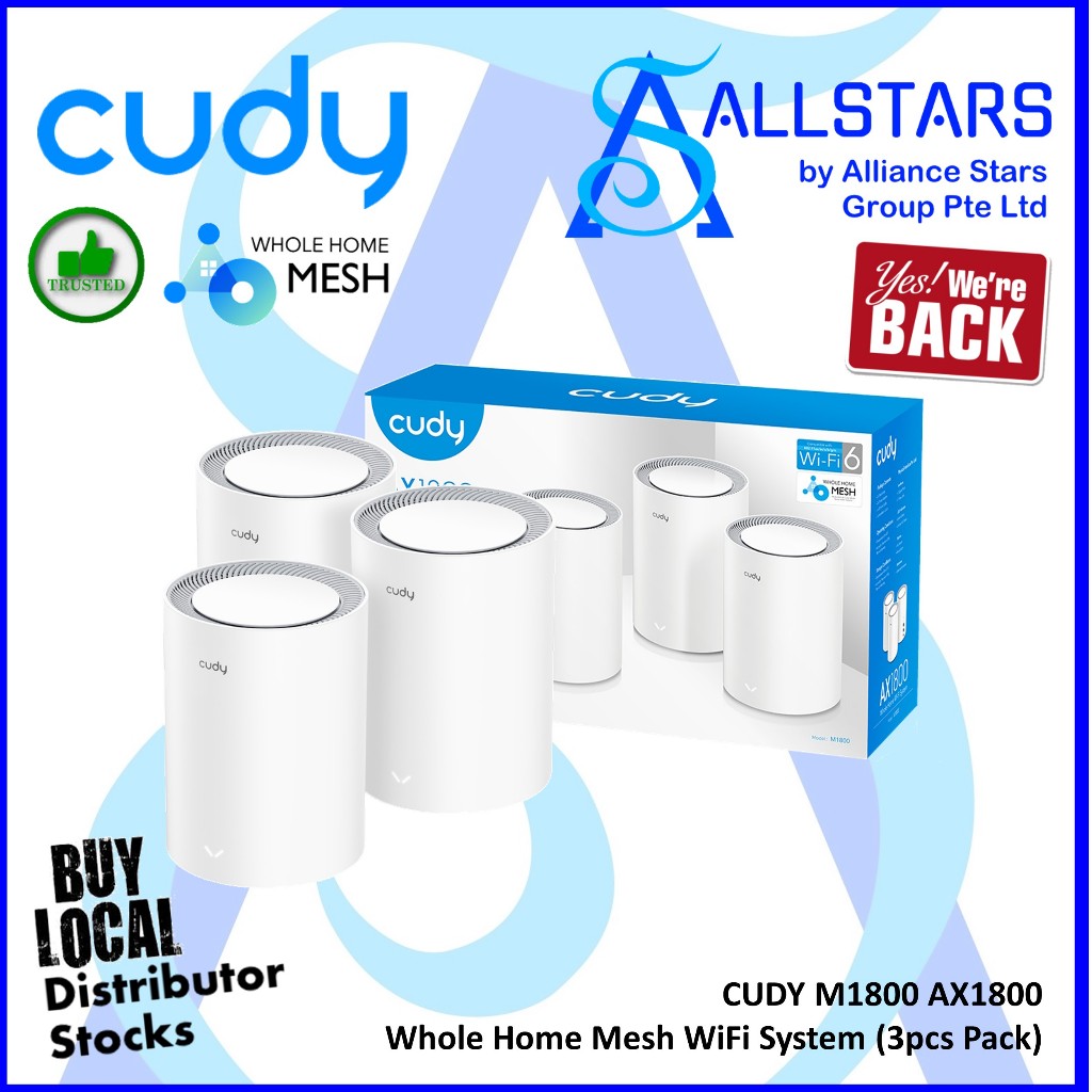 (ALLSTARS) CUDY M1800 (3pcs pack) Wireless AX1800 Whole Home Wi-Fi ...