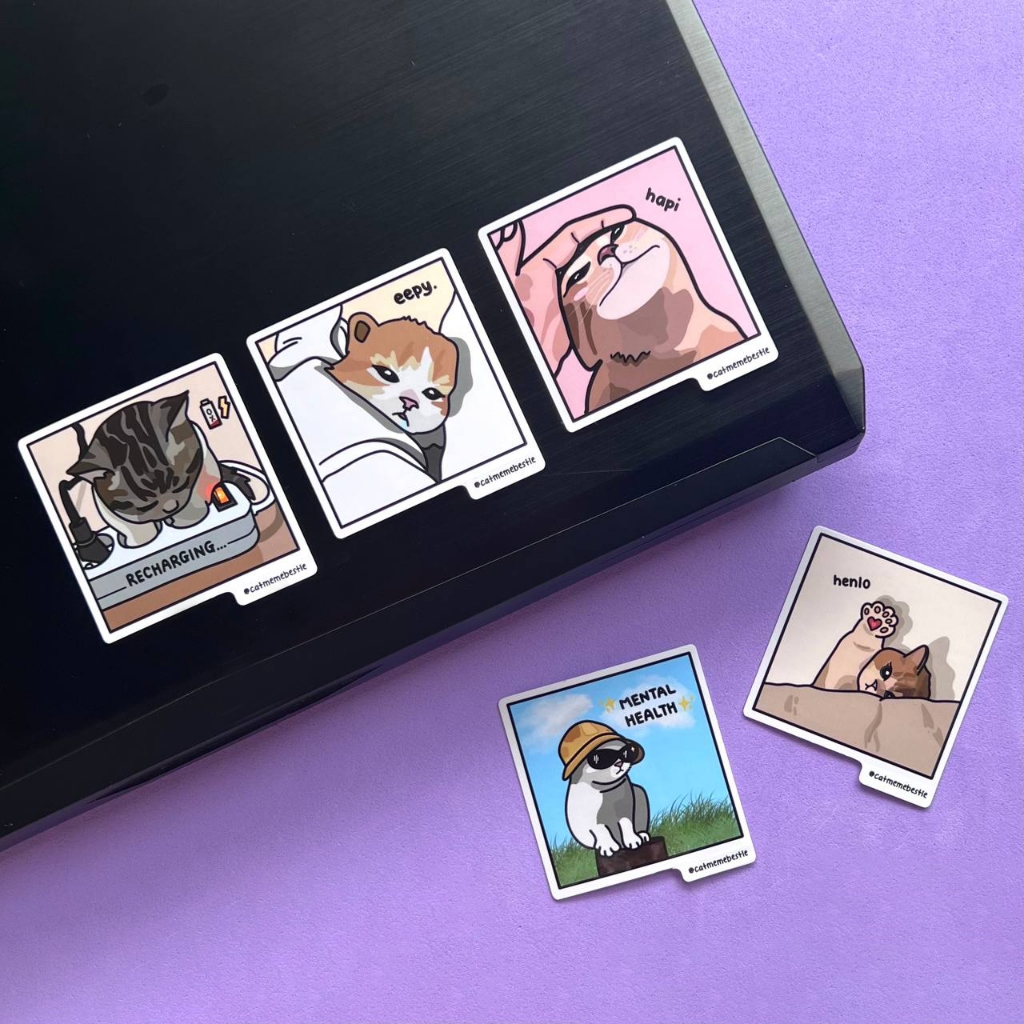"the extreme introverts" corporate cat meme stickers | Shopee Malaysia