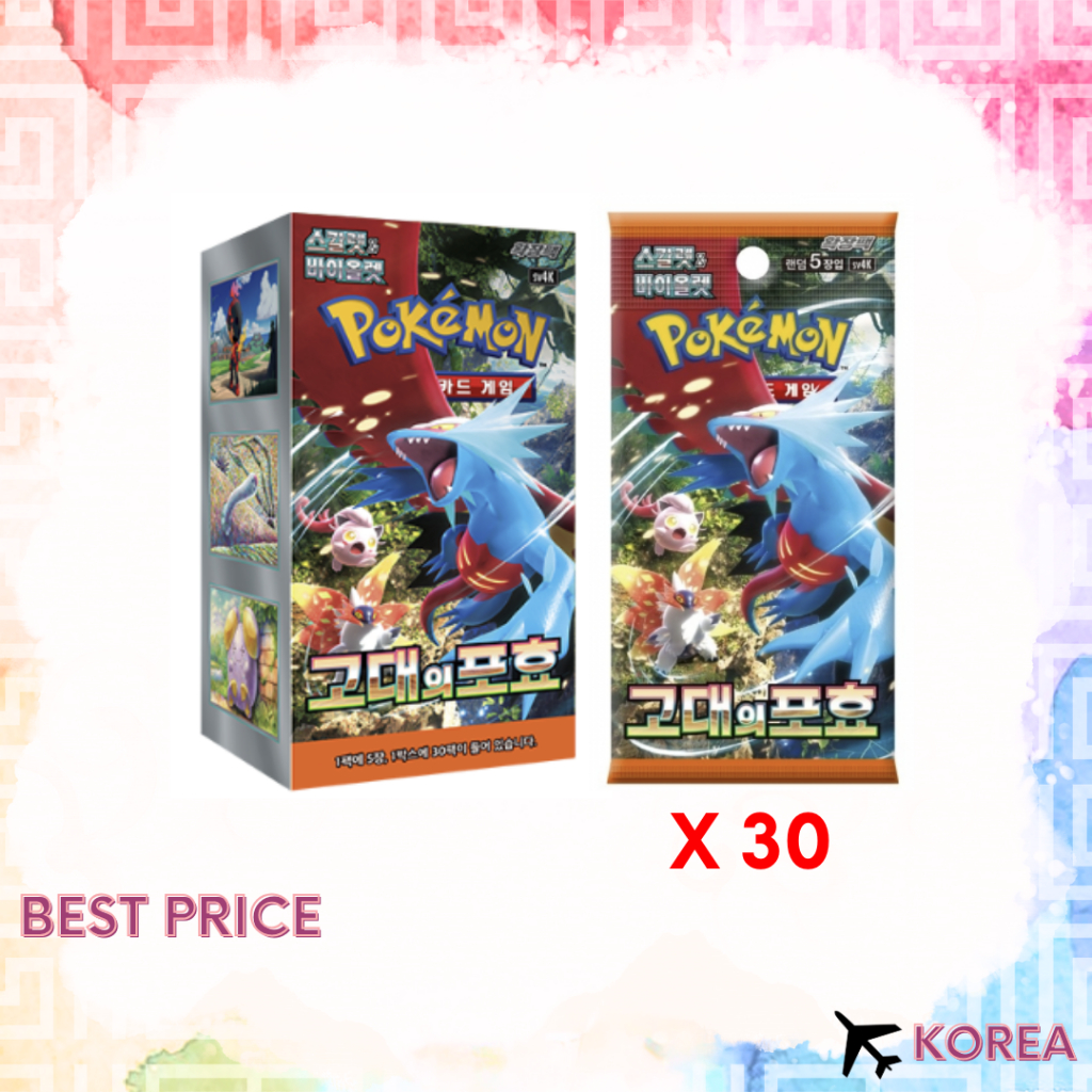 Pokemon Card Ancient Roar Scarlet & Violet Booster Box / Sealed Korean ver / 30 Booster Packs (5 ...