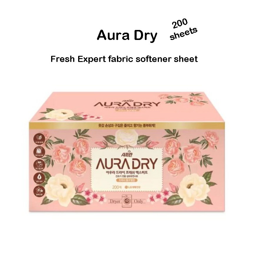 Aura Dry Fresh Expert fabric softener sheet for dryer 200-count ...