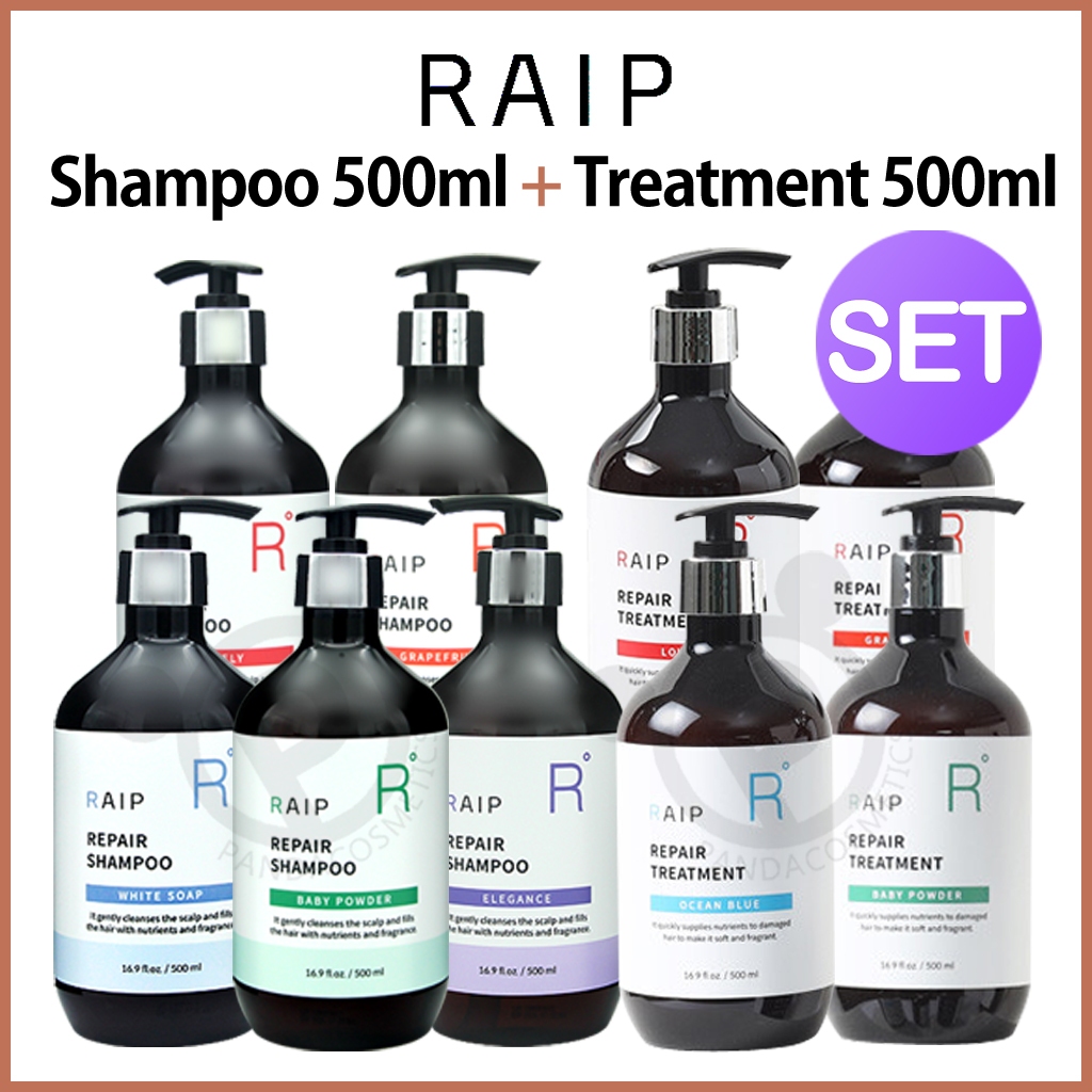 [RAIP] Repair Shampoo 500ml + Treatment 500ml SET (8Types) | Shopee ...