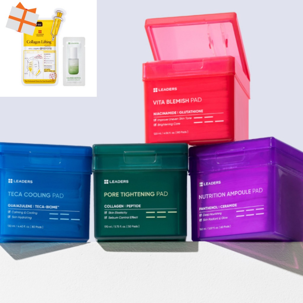 [Leaders Cosmetics] 4 types of square toner pads (pores/blemishes/cooling/moisturizing) | Shopee ...