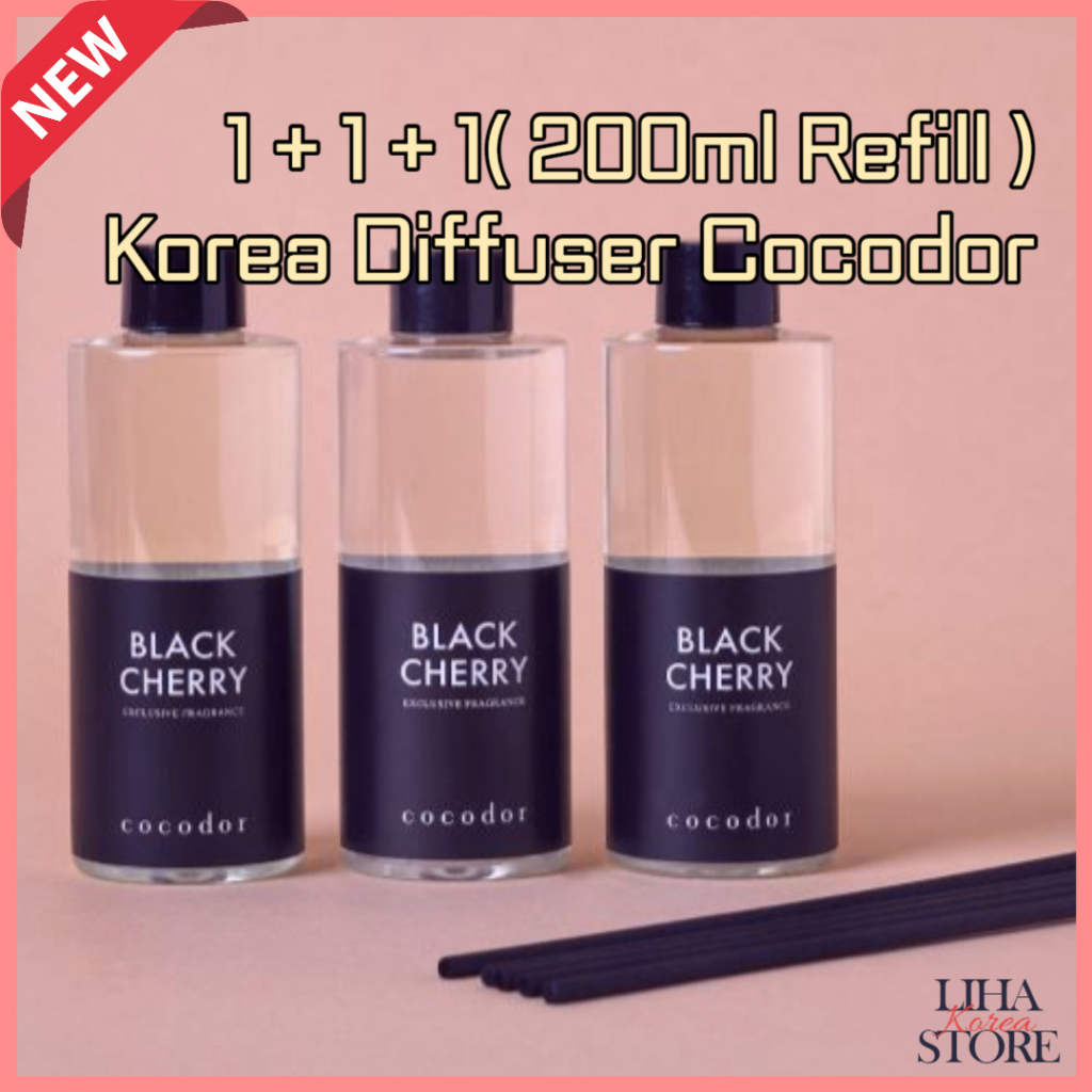 (1+1+1)Refill 200ml Korea Cocodor Diffuser Lead Stick 15P Black Cherry ...