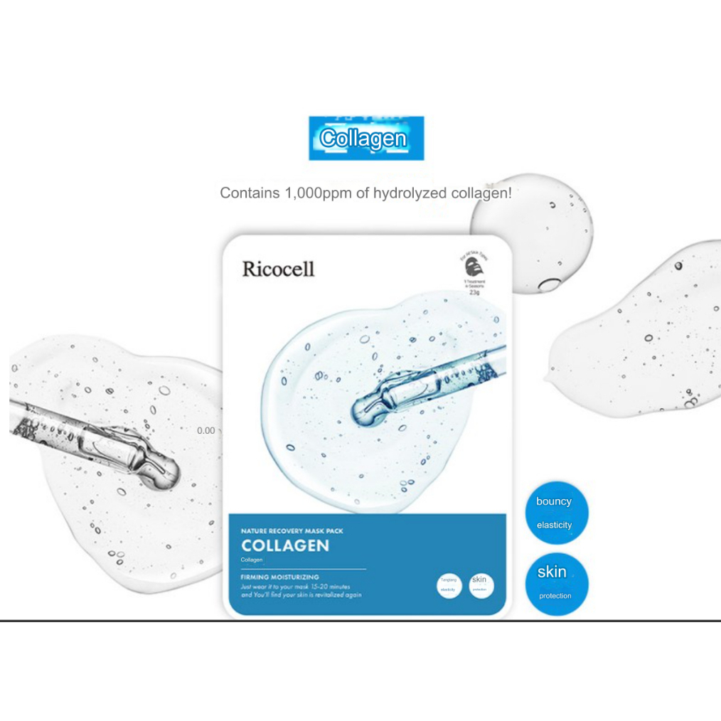 Korea Ricocell Nature Recovery Collagen Mask Pack 23g | Shopee Malaysia