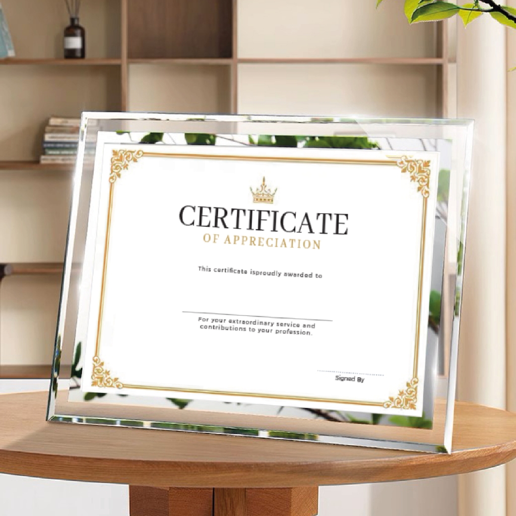 Crystal High Clear Acrylic Frame A4 Certificate Holder/Menu Holder, 8R ...