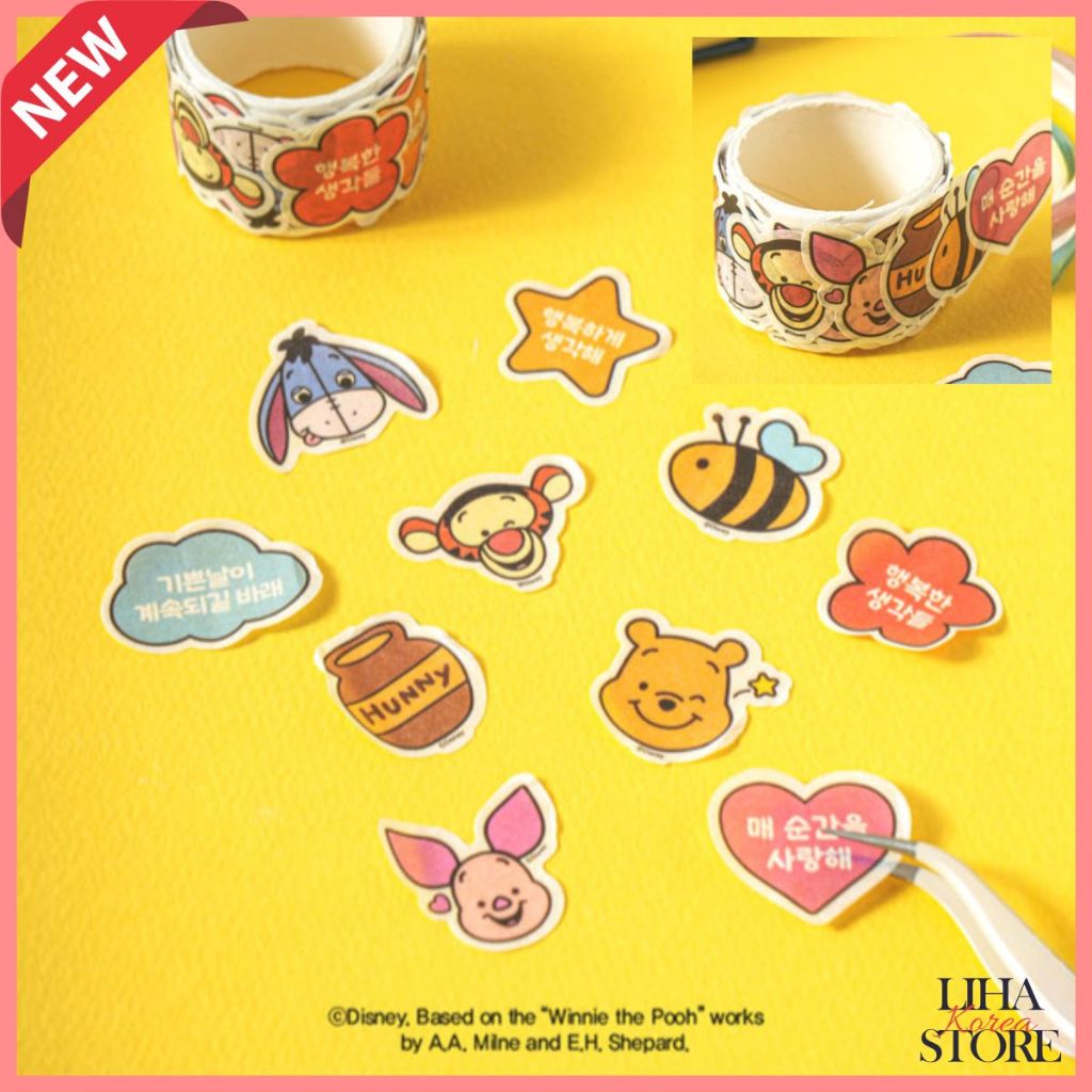 Disney Winnie the Pooh Sticker 100pieces POOH Masking Tape Sticker POOH ...