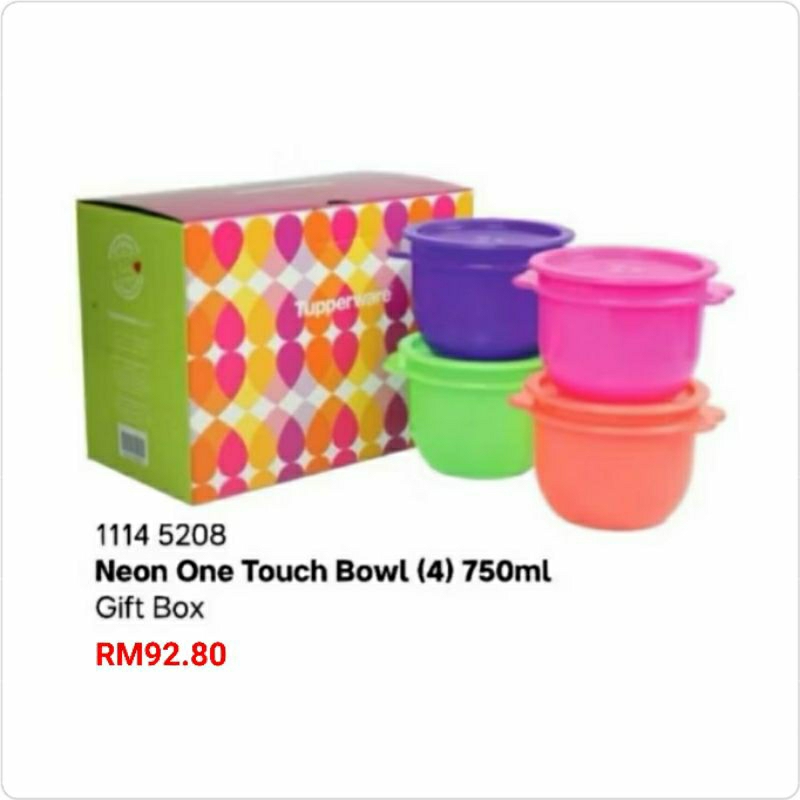 Tupperware One Touch 1.25L (1 pc or 2pcs) / Tupperware Versa Bowl 650ml 4pcs / Garden Bloom 6pcs ...