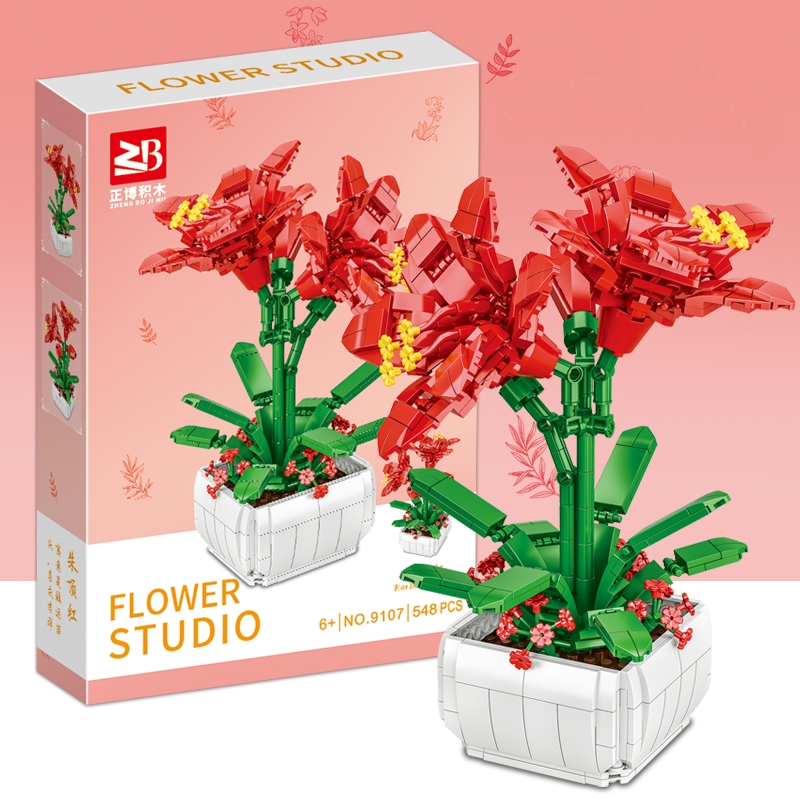 LifeN Red Vermilion Flower Assembly Block Toy 548PCS | Shopee Malaysia