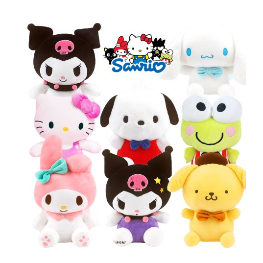 25cm Sanrio Characters Doll Plush Stuffed Toy Kuromi My melody Cinnamoroll Pompompurin Pochacco ...