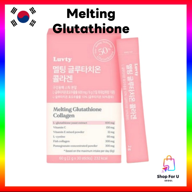 [Luvty] Melting Glutathione Collagen 2g X 30P Low Molecular Weight Collagen Hyaluronic Acid Milk ...