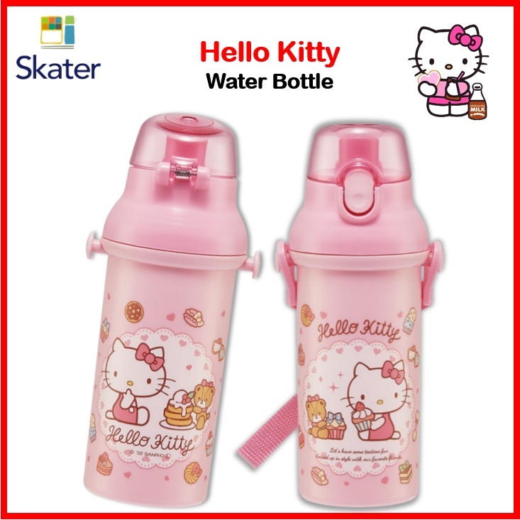 [SKATER] HELLO KITTY Snack Time One-Touch Shoulder Strap Water Bottle ...