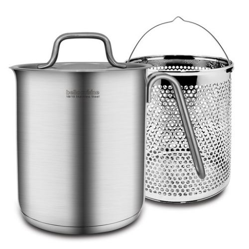 304 Stainless Steel 3.5L Multi purpose Pot with Strainer Basket and Lid ...