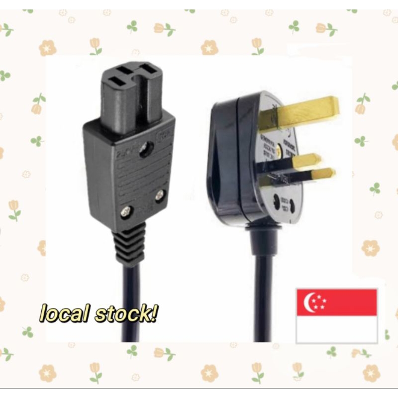 UK BS1363 3 pin plug to IEC320 C15 female outlet socket power cable ...