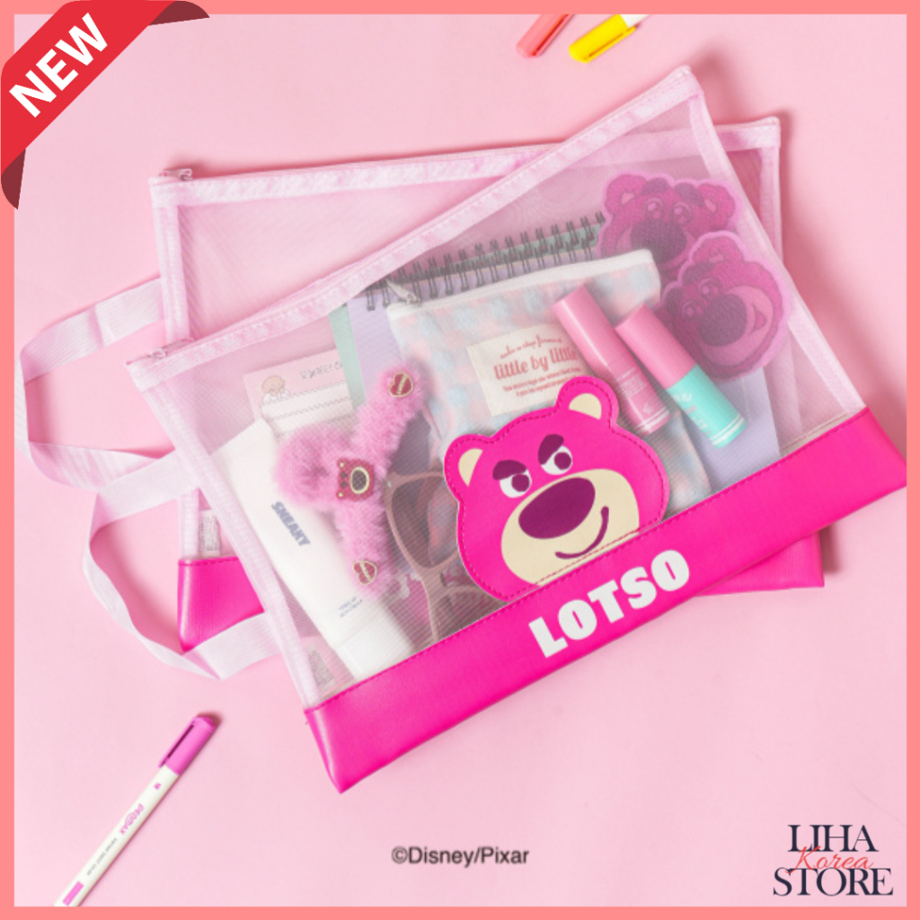 Daiso Korea Pixar Toy Story Bag Lotso Handle Mesh Bag Lotso Goods ...
