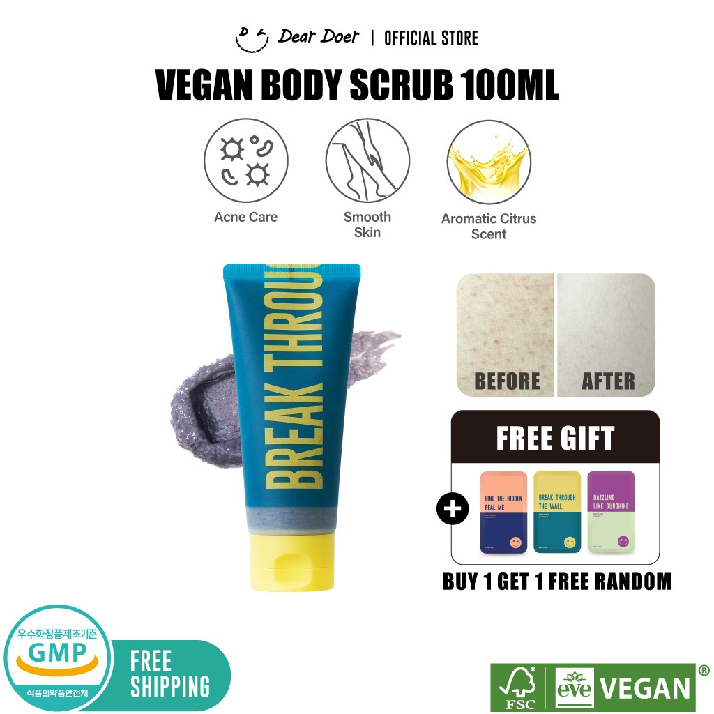 [Dear Doer] Break Body Scrub, Purifying Vegan Skincare For Oily ...