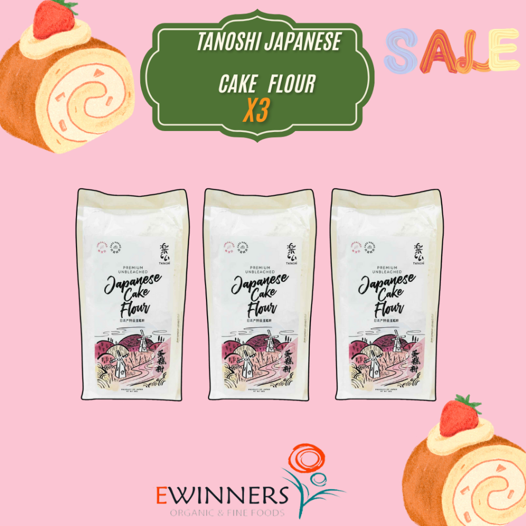 Tanoshi Premium Japanese Cake Flour 3 X 1KG(Exp:10/09/2025) | Shopee ...