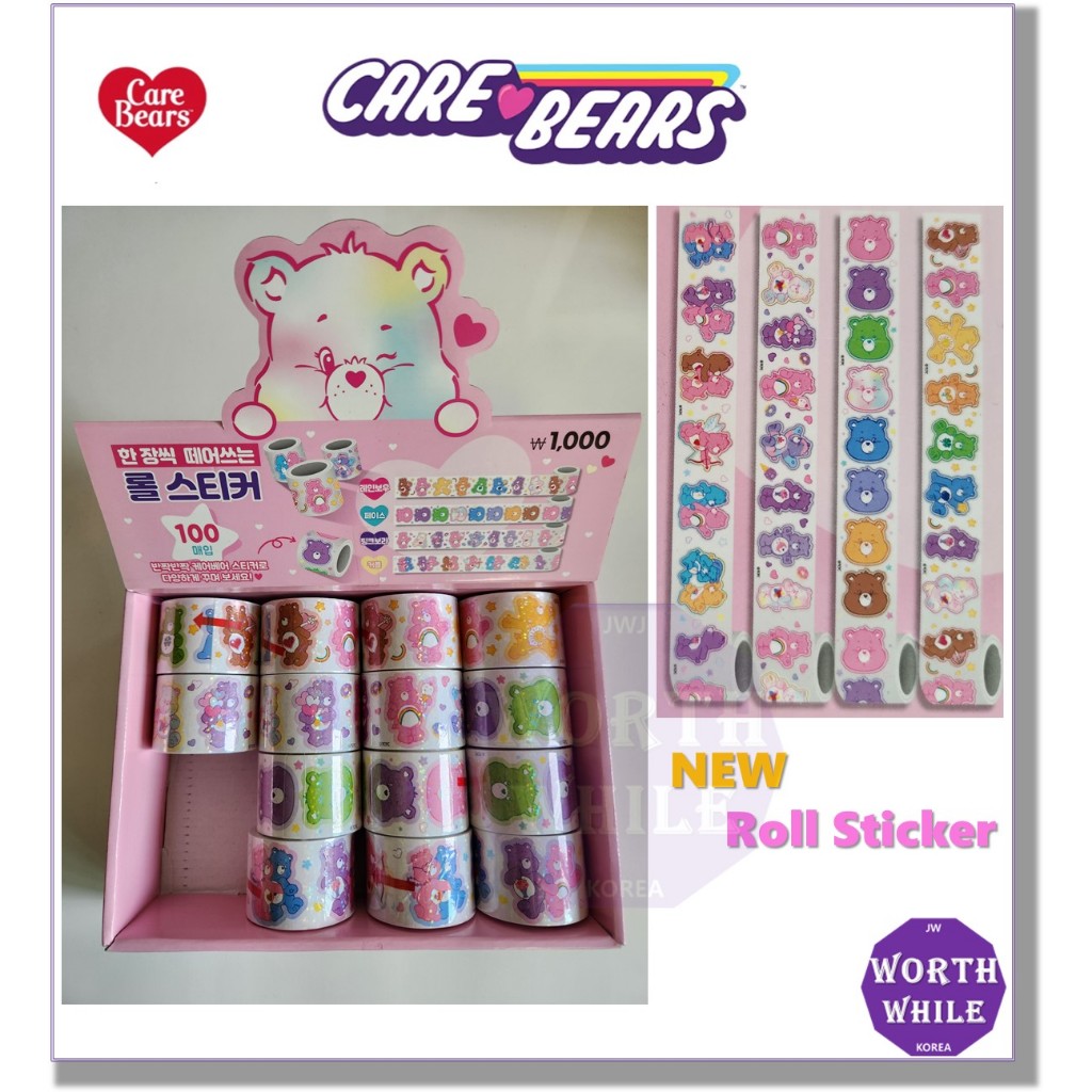 Daiso Korea /NEW Care Bears Sticker /Carebears Tin case with sticker ...