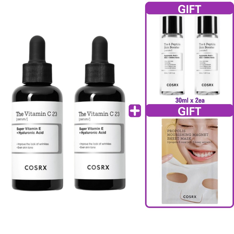 [1+1] COSRX The Vitamin C 23 Serum 20g Double Special (+Peptide Serum 30ml*2)(cosrx pack gift ...