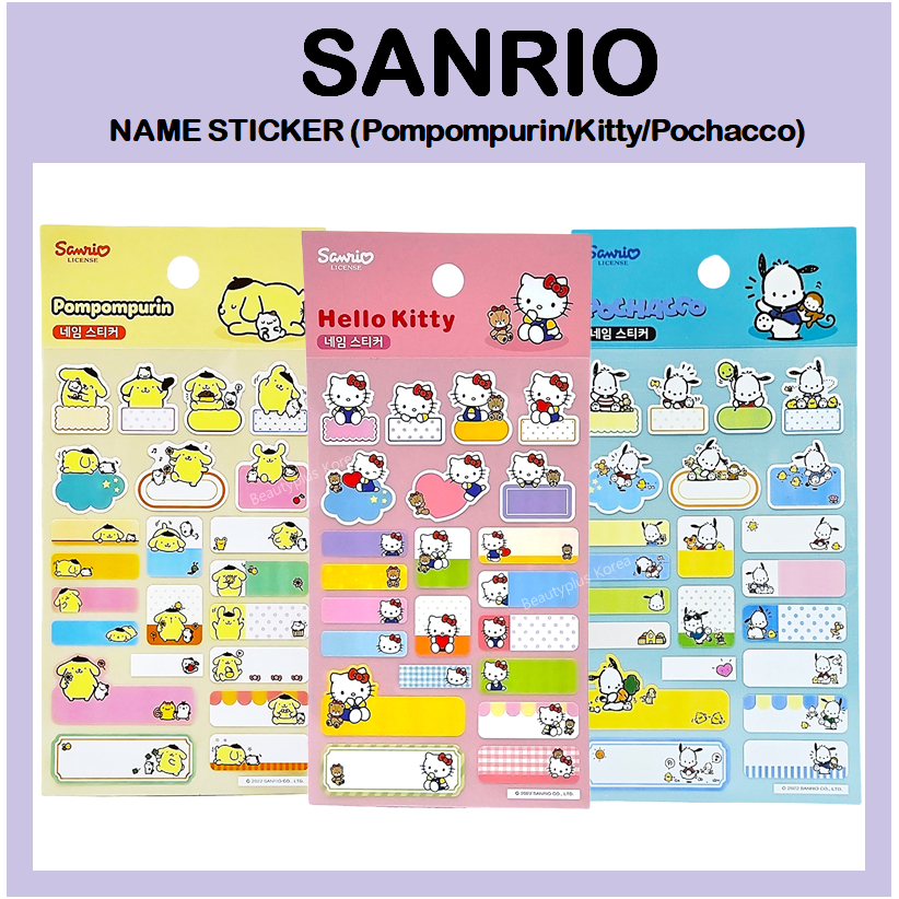 [SANRIO] NAME STICKER (Pompompurin/Kitty/Pochacco) | Shopee Malaysia