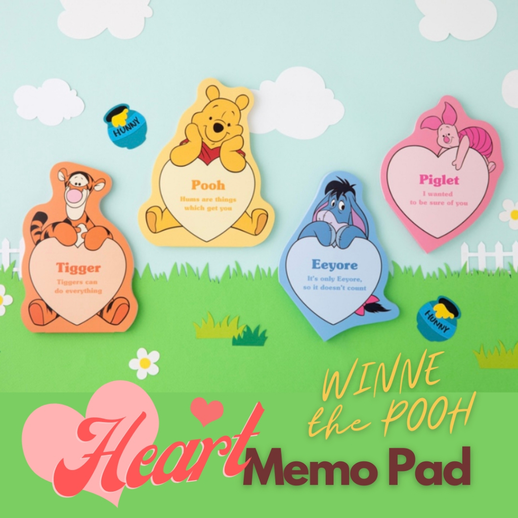 ♥from KOREA♥ Disney, Winnie the Pooh, Pooh and Friends' Heart Memo Pads ...