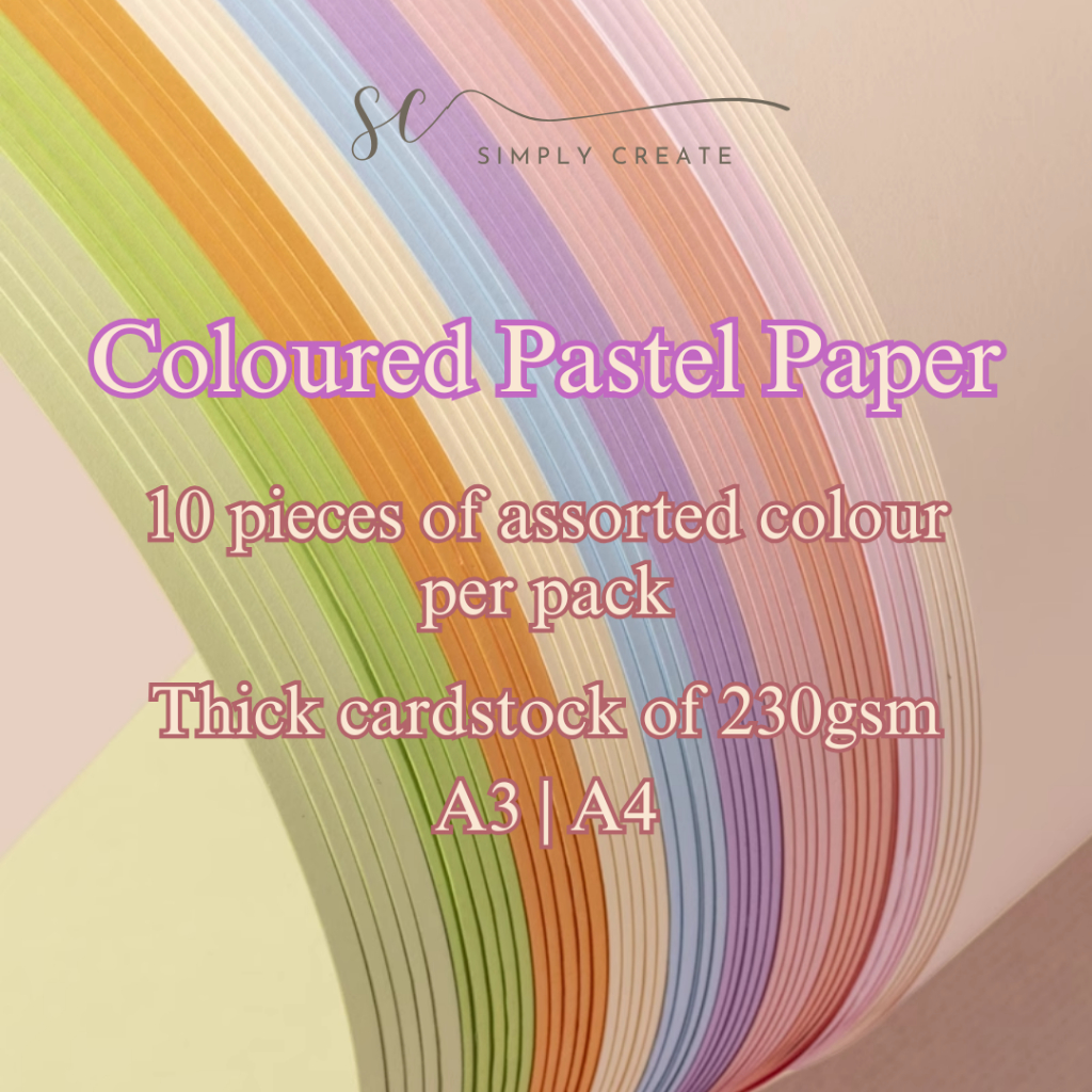 Coloured Paper Pastel Assorted Pack Thick 230GSM Art Craft Backdrop ...
