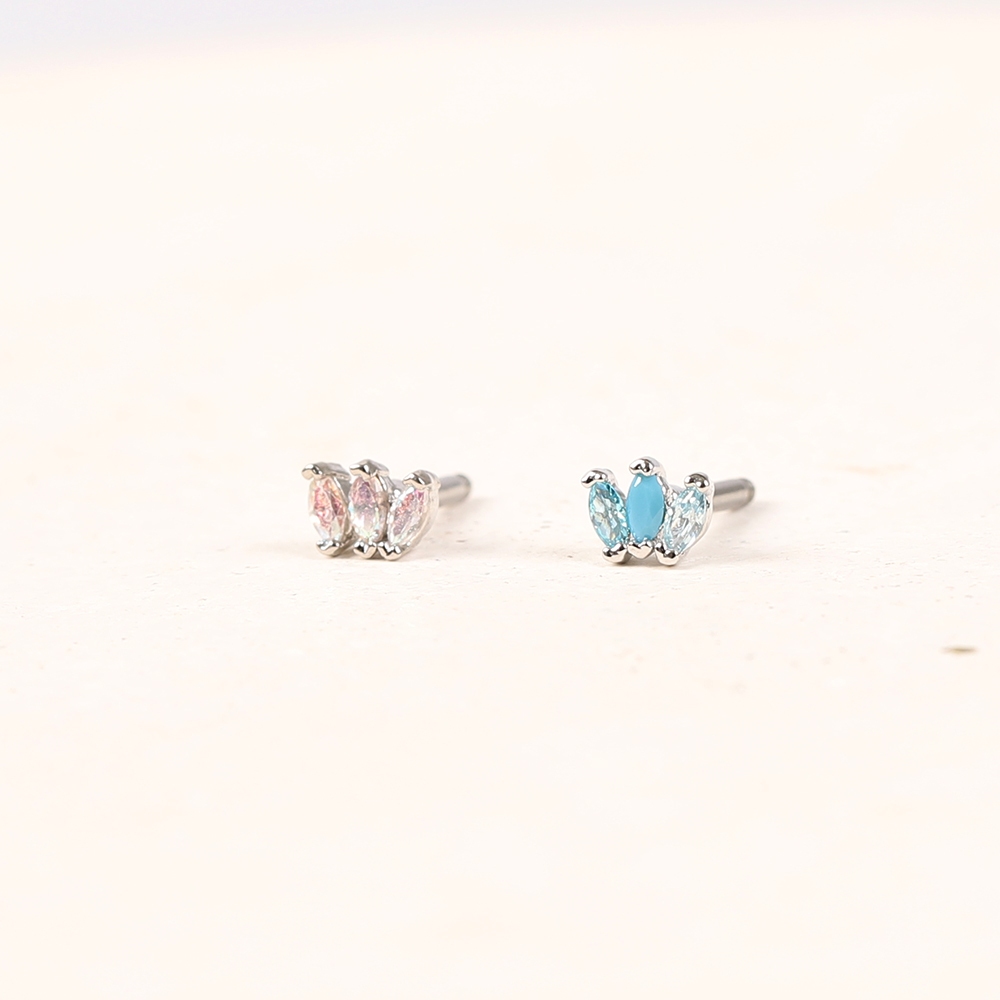 Surgical Steel 3 Piece Cubic Mini Crown Piercing | Shopee Malaysia