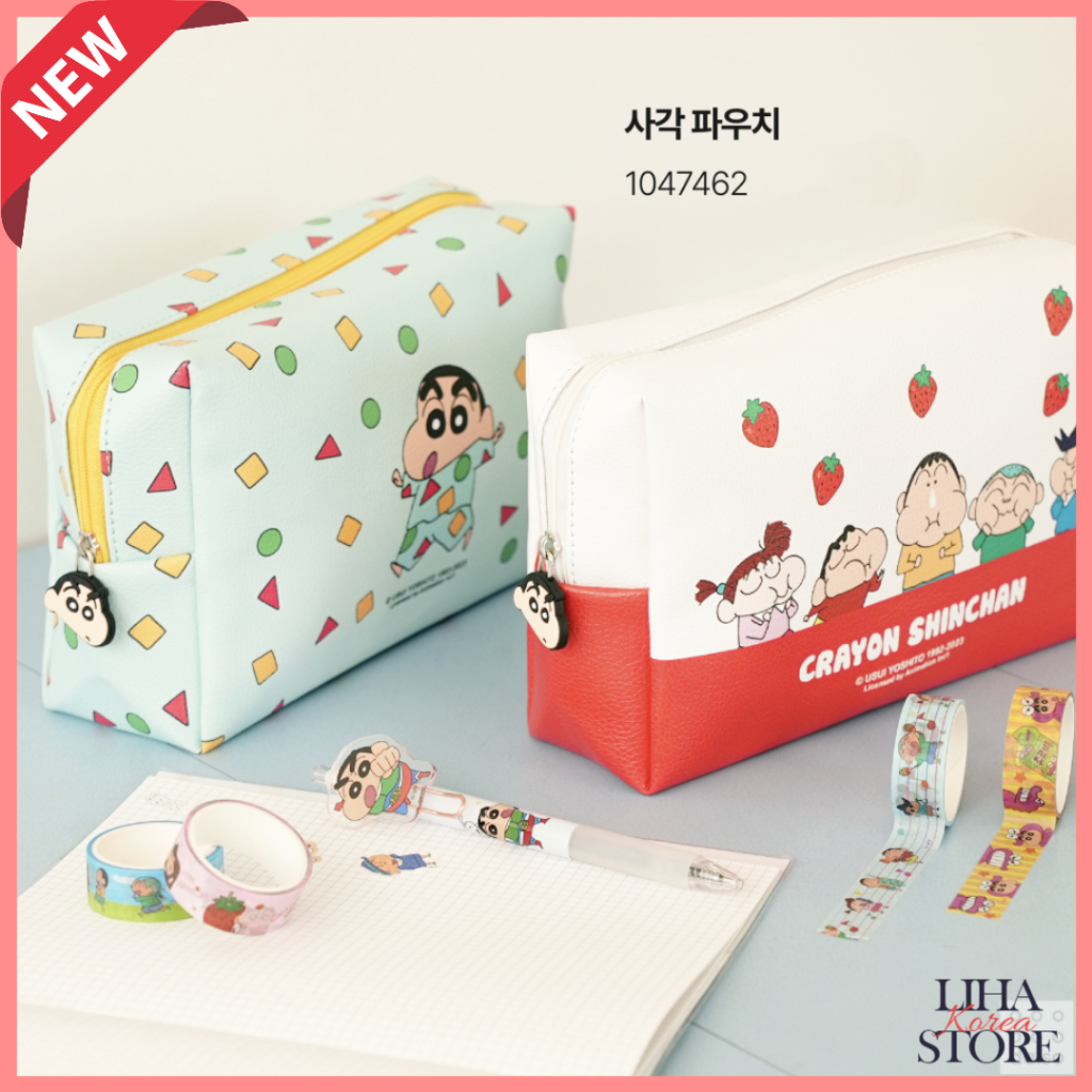 Daiso Korea Crayon Shin Chan Pouch Pencil Case Multi-case Leather pouch ...