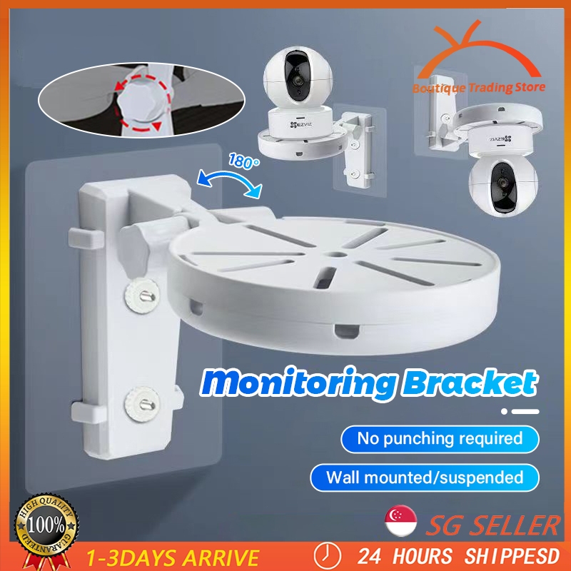 【SG Seller】2 In 1 No-Drill Wall Mount Camera Stand CCTV Holder Home ...