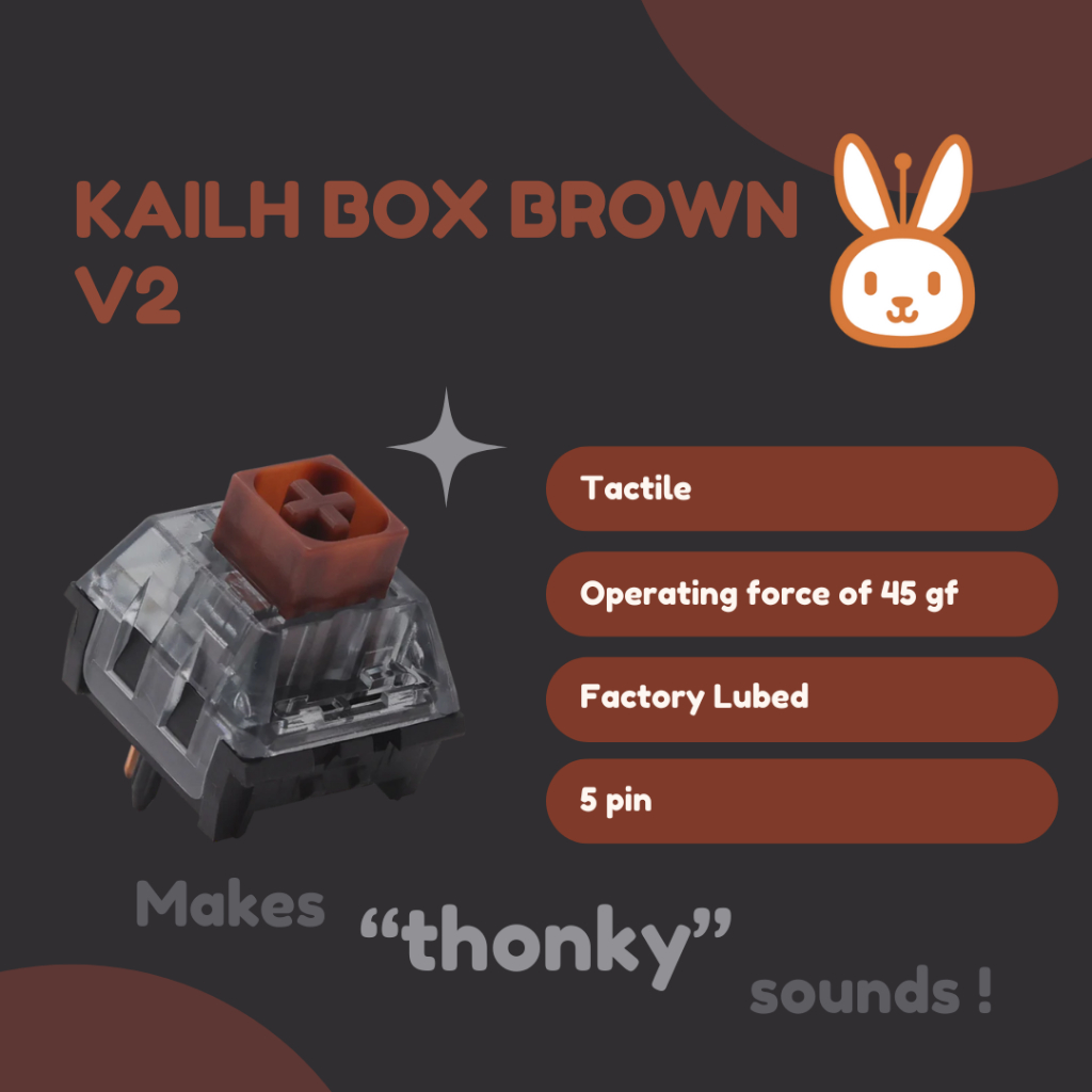 Kailh Box Brown V2 Tactile Switches Custom Mechanical Keyboard Hotswap ...