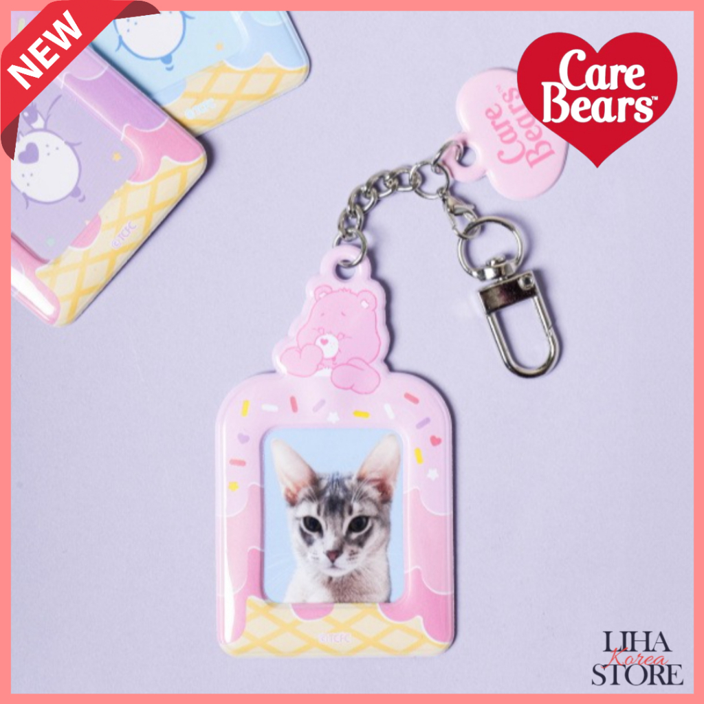 Korea Daiso Care Bears KeyChain CareBears KeyRing Frame Photo Card ...