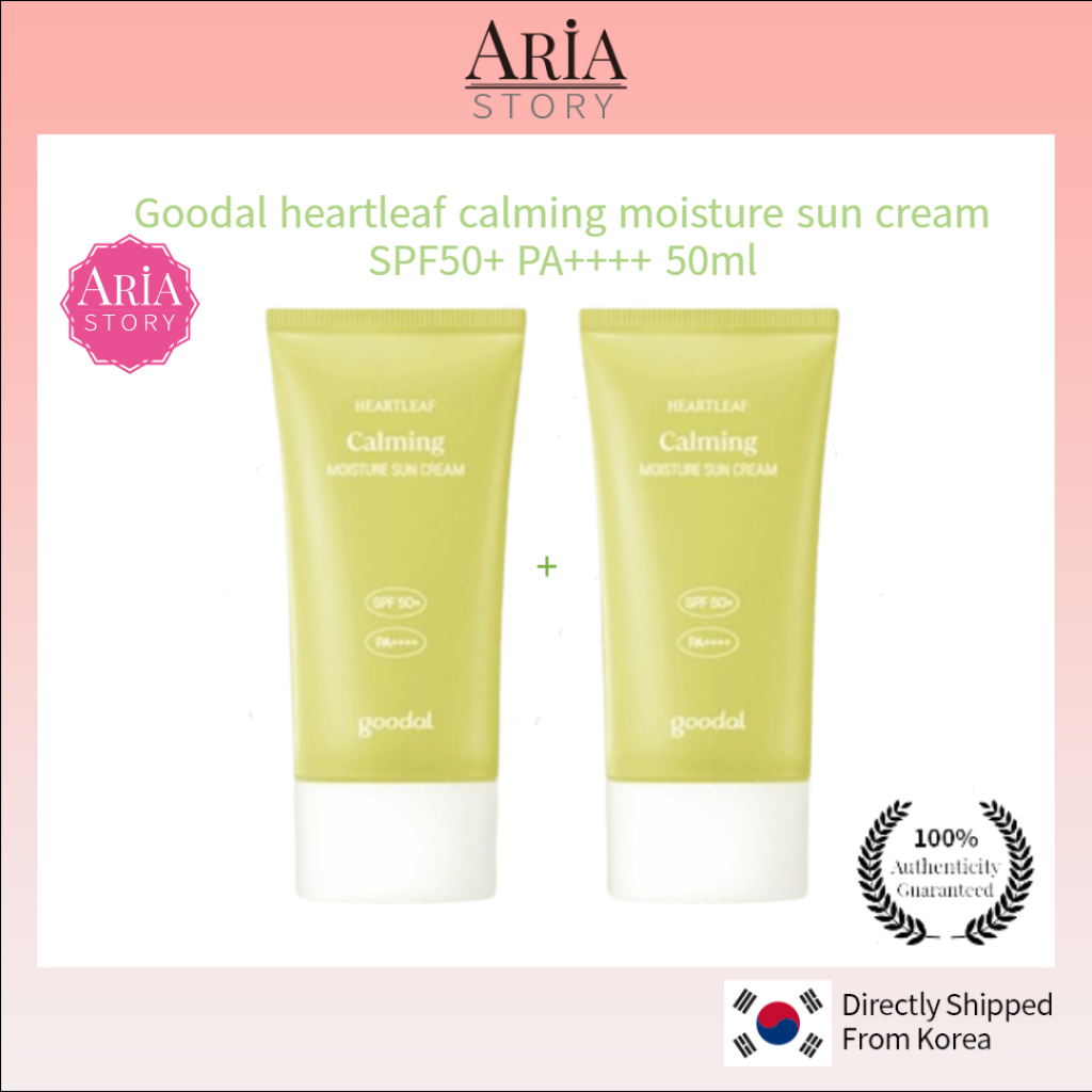 Goodal heartleaf calming moisture sun cream SPF50+ PA++++ 50ml | Shopee ...