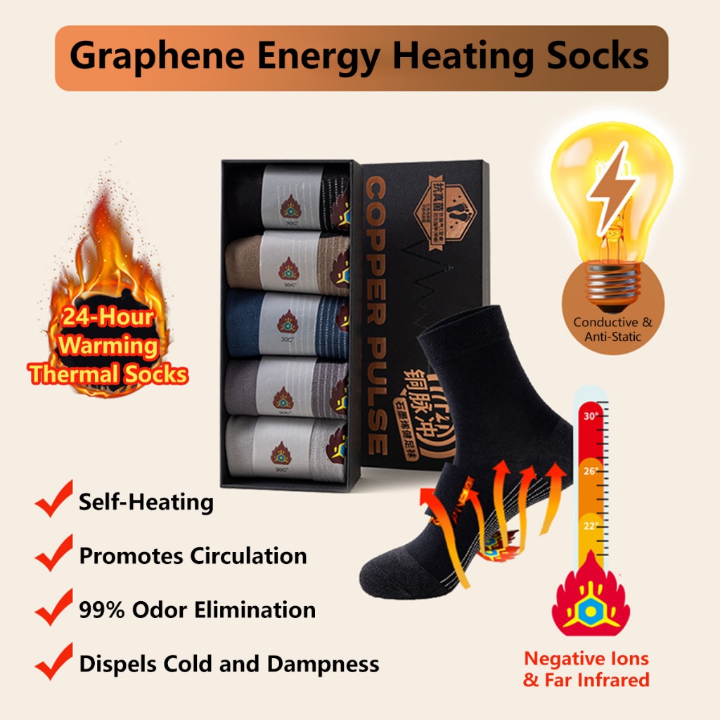 SG JOMO Graphene Energy Heating Socks Warmth Far Infrared Winter ...