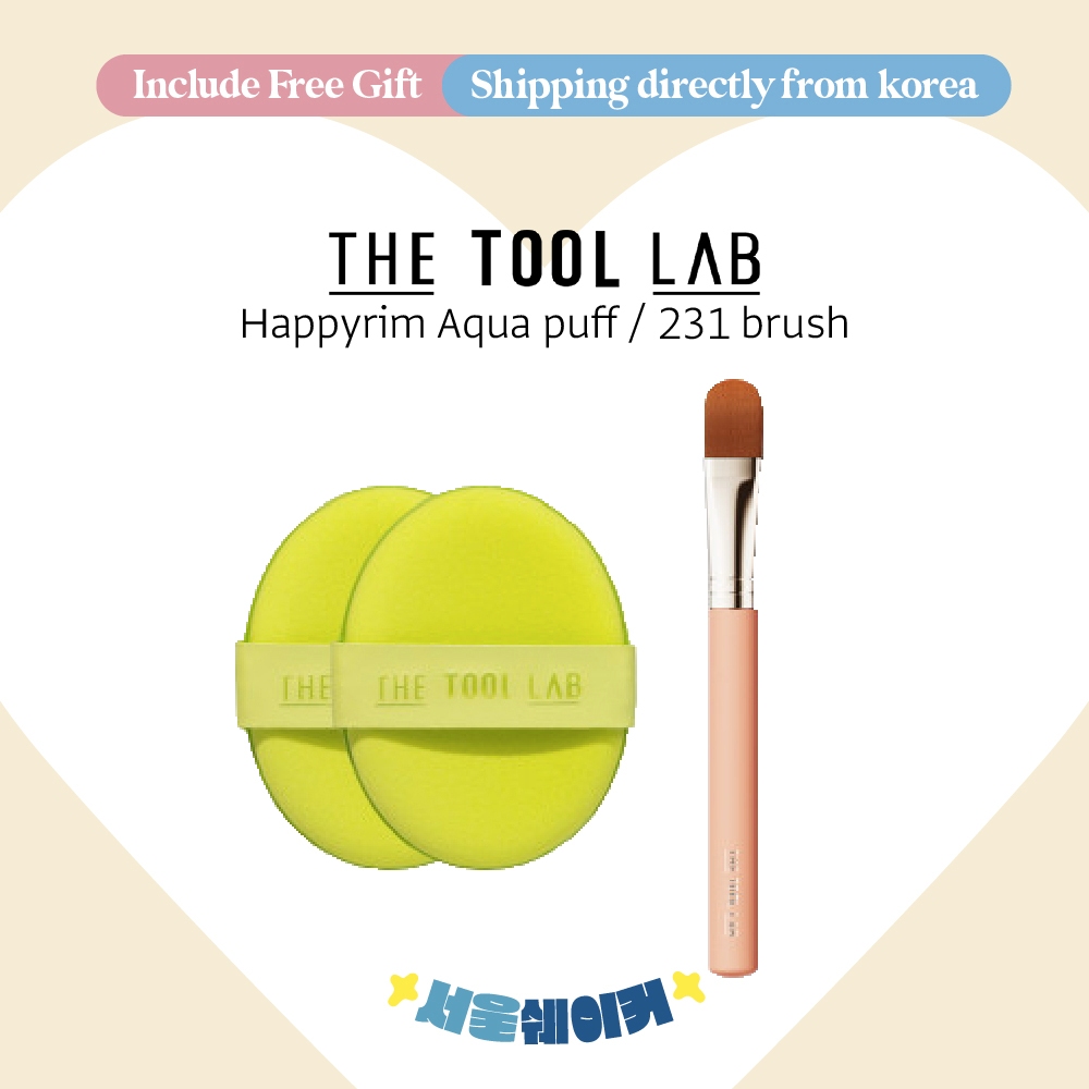 [The tool lab] Happyrim Aqua puff 2ea / 231 brush(Regular/Large) | Shopee Malaysia
