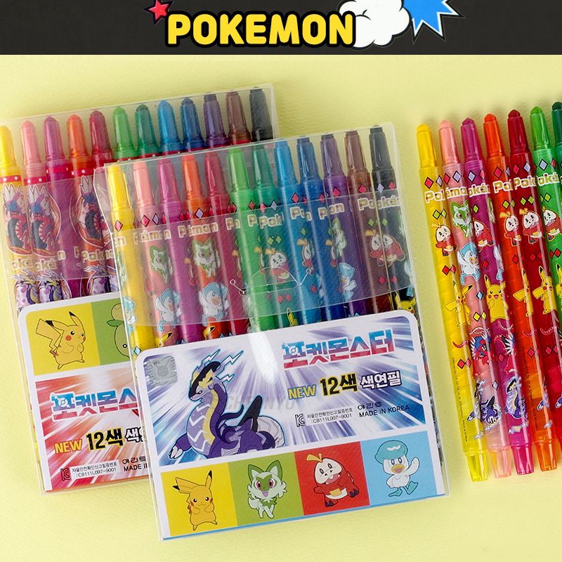 Pokemon Twist Up Colored Pencil Kids Color Crayon Korean Stationery ...