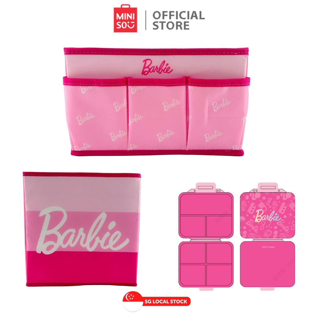 MINISO Barbie Collection Portable Storage (Fabric Storage Box with 3 ...