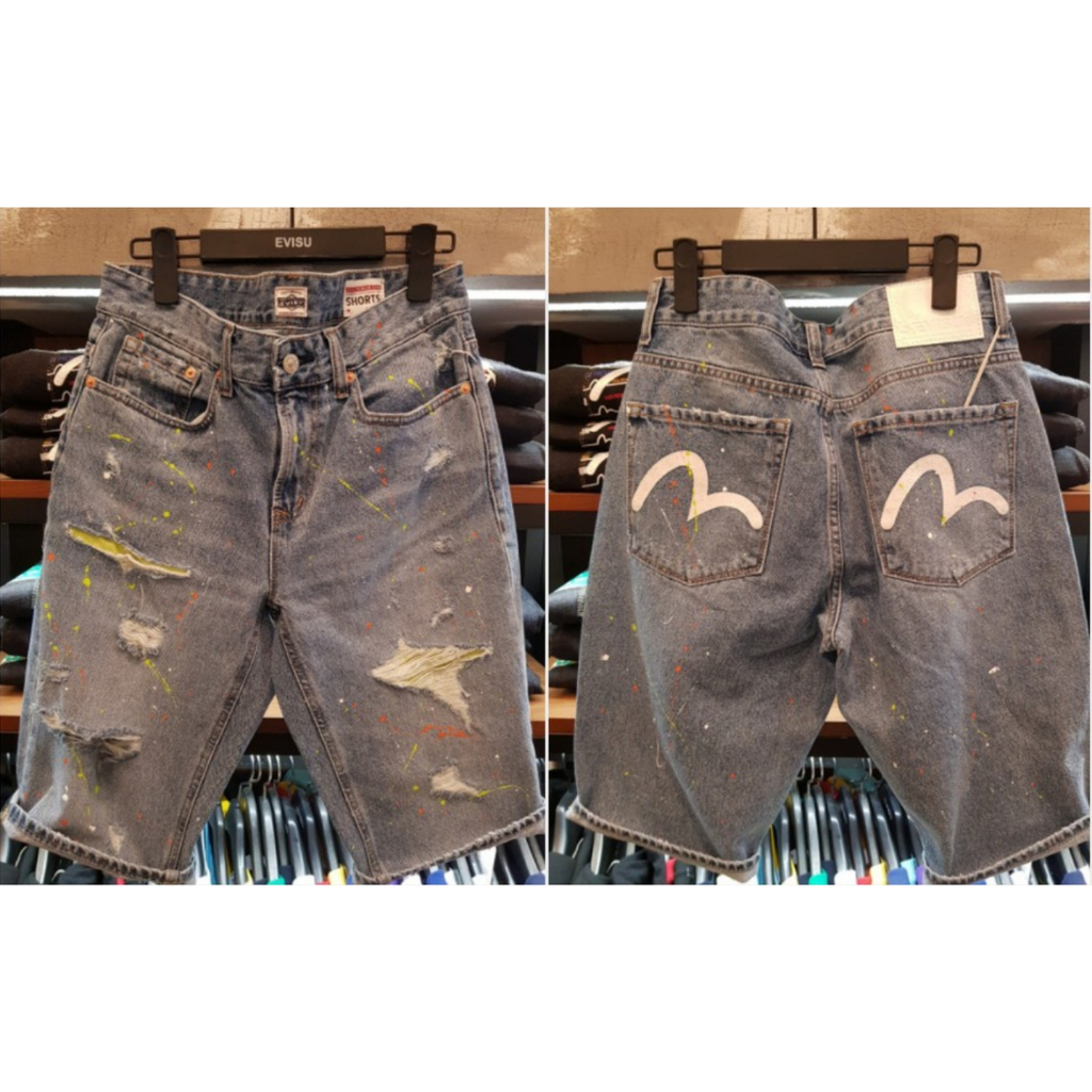 KOREA Regular Neon Destroyed Ripped Denim Shorts | Shopee Malaysia