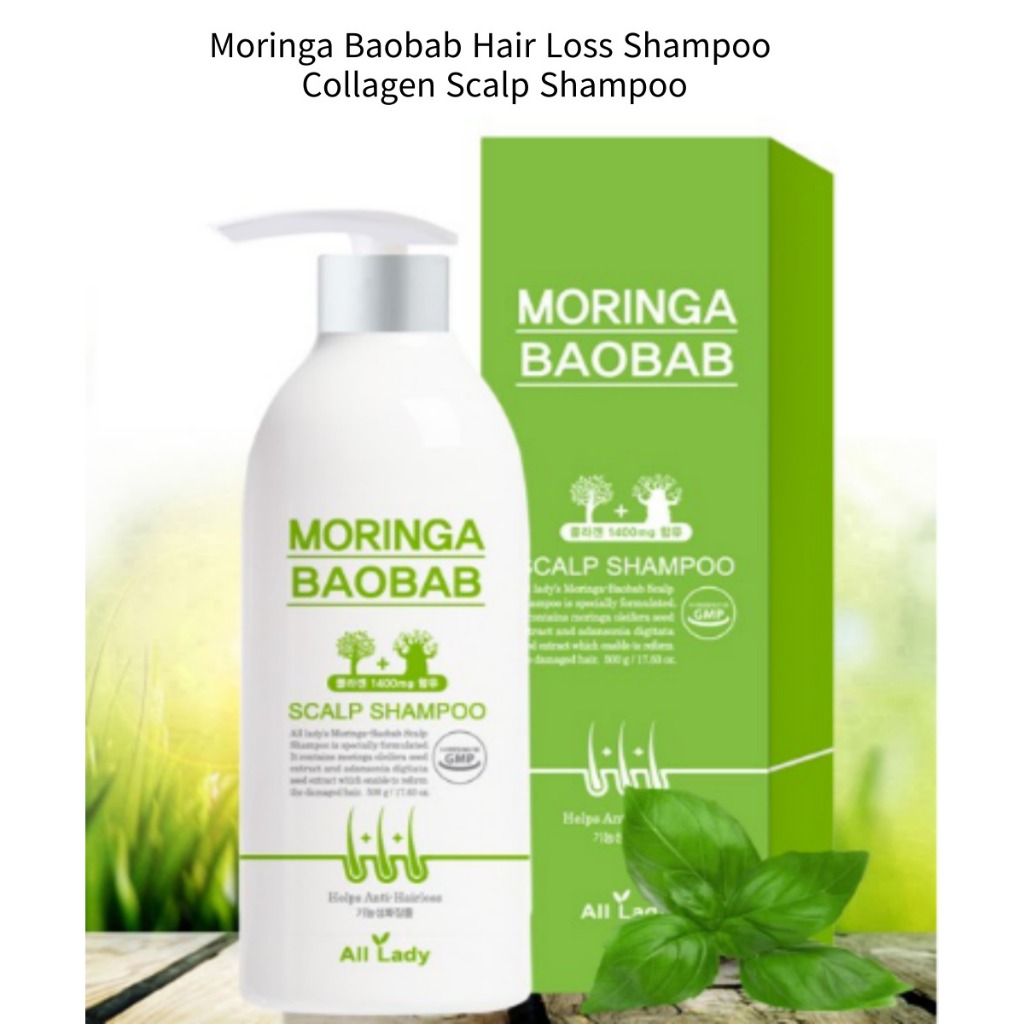 Moringa Baobab Hair Loss Shampoo Collagen Scalp Shampoo 500g | Shopee ...