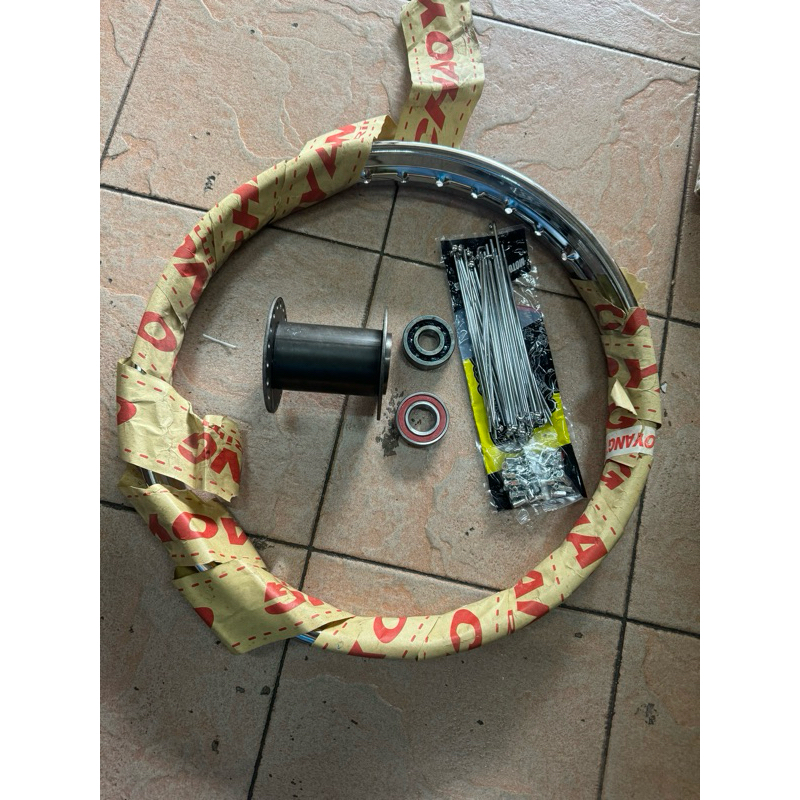 1.60X17 Rim Lidi Bearing Gelaba hub rim set Roda Tiga spoke third ...