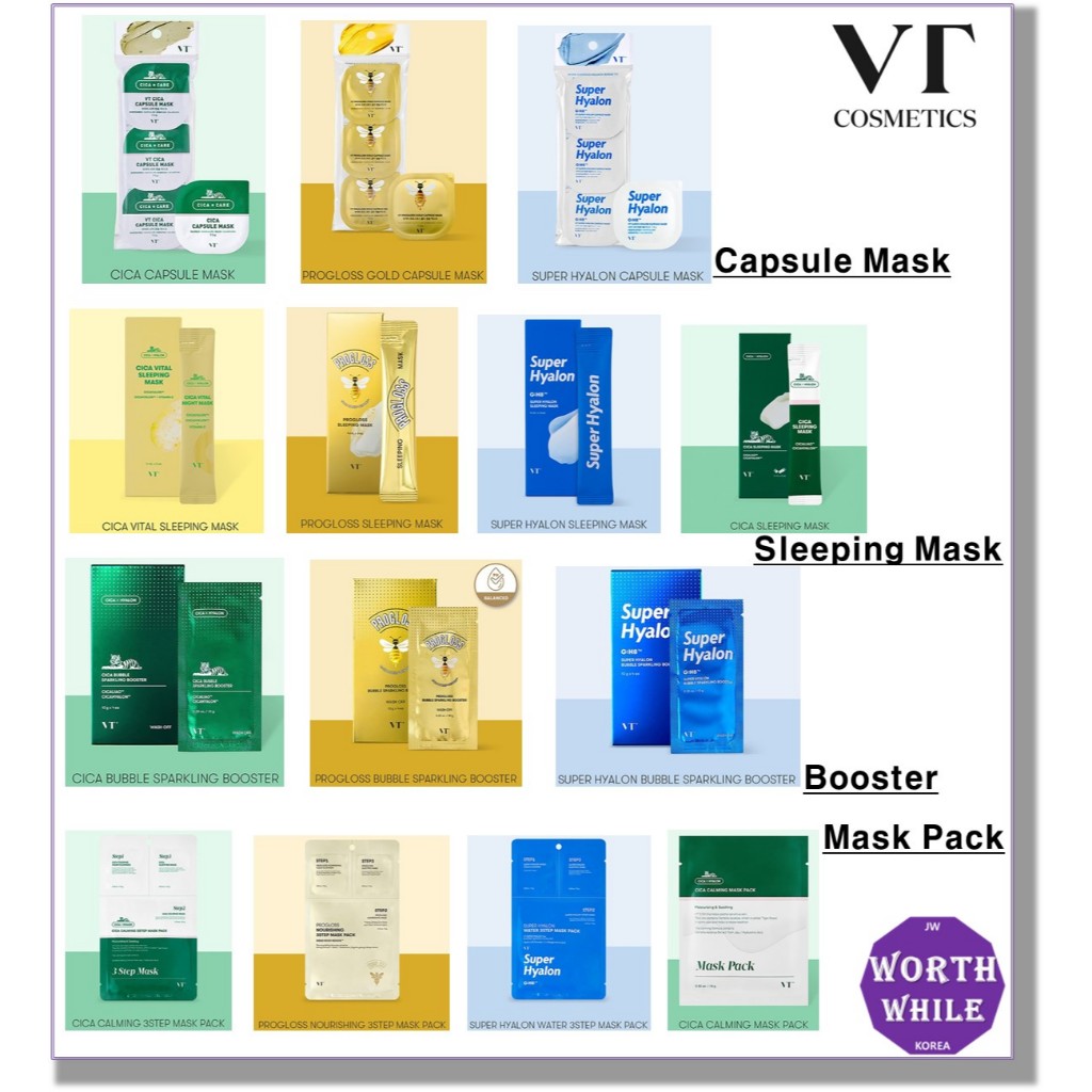 VT /VT Cica Progloss Super Hyalon Capsule Mask, Sleeping Mask, Bubble ...