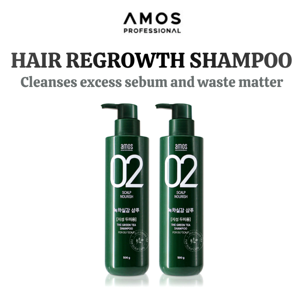 AMOS The Green tea Shampoo Refresh 500ml | Anti Hair Loss | Oily Scalp ...