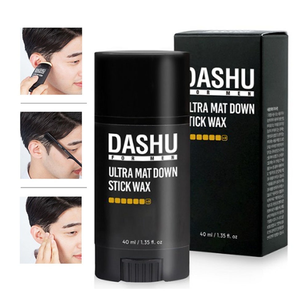 [DASHU] For Men Premium Ultra Mat Down Stick Wax (40g) / Tame Side Hair ...