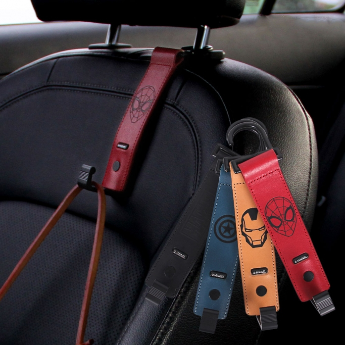 Marvel Car Headrest Leather Metal Hook Car Hanger Spiderman Captain ...