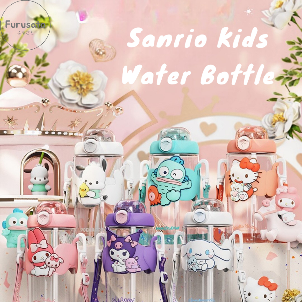 [SG Seller] Sanrio Kids Water Bottle Children Cute Hello Kitty Kuromi My Melody Pochacco ...