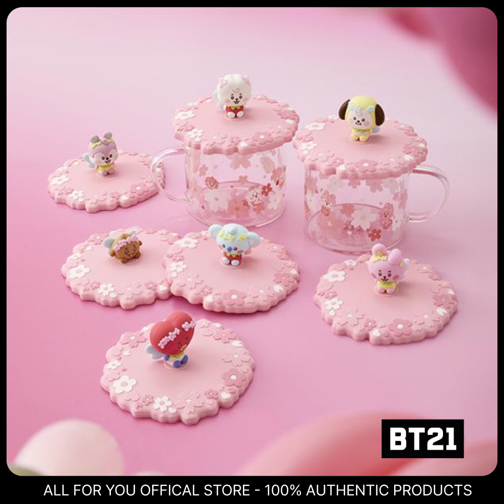 [BT21 x LINE FRIENDS] Spring Fairy Glass Cup & Lid (340ml) | Shopee ...