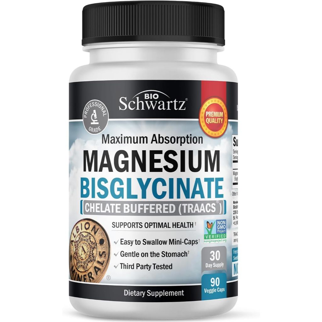 Magnesium Bisglycinate 100% Chelate No-Laxative Effect 90 Capsules ...