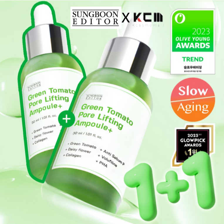 [SUNGBOON EDITOR] 30ml X2 package Sungboon Editor Green Tomato Pore Lifting Ampoule | Shopee ...