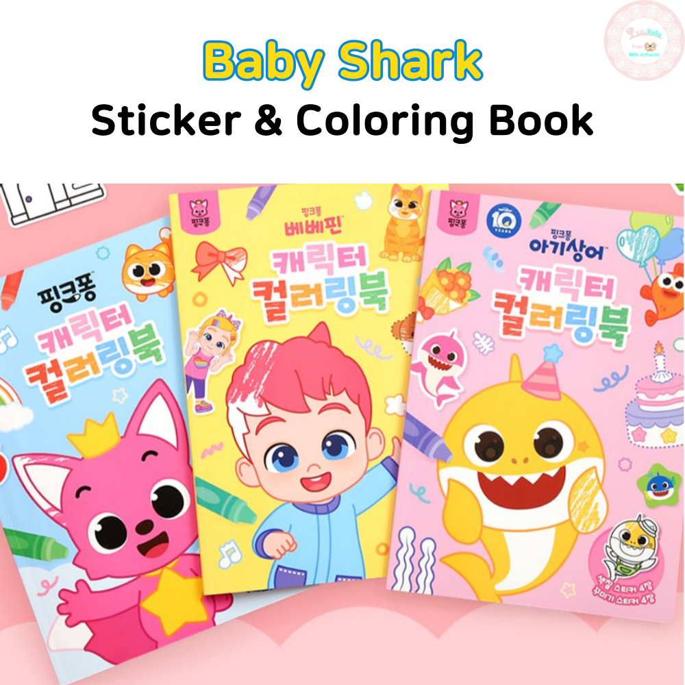 Pinkfong Baby Shark Bebefinn Sticker Book and Coloring Book Kids ...