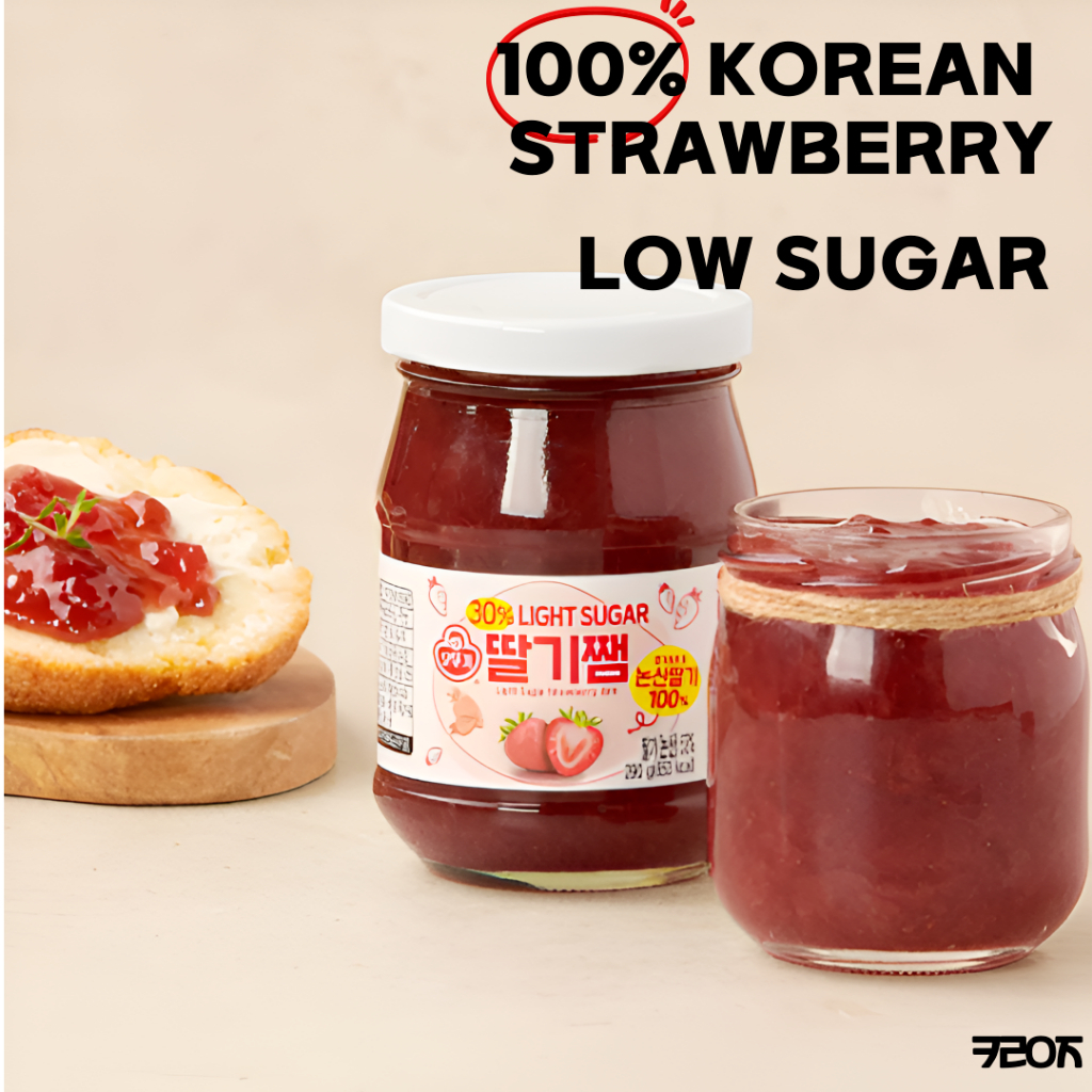 [ Ottogi] Light Sugar Strawberry Jam 30% Less Sugar (290g) | Shopee Malaysia